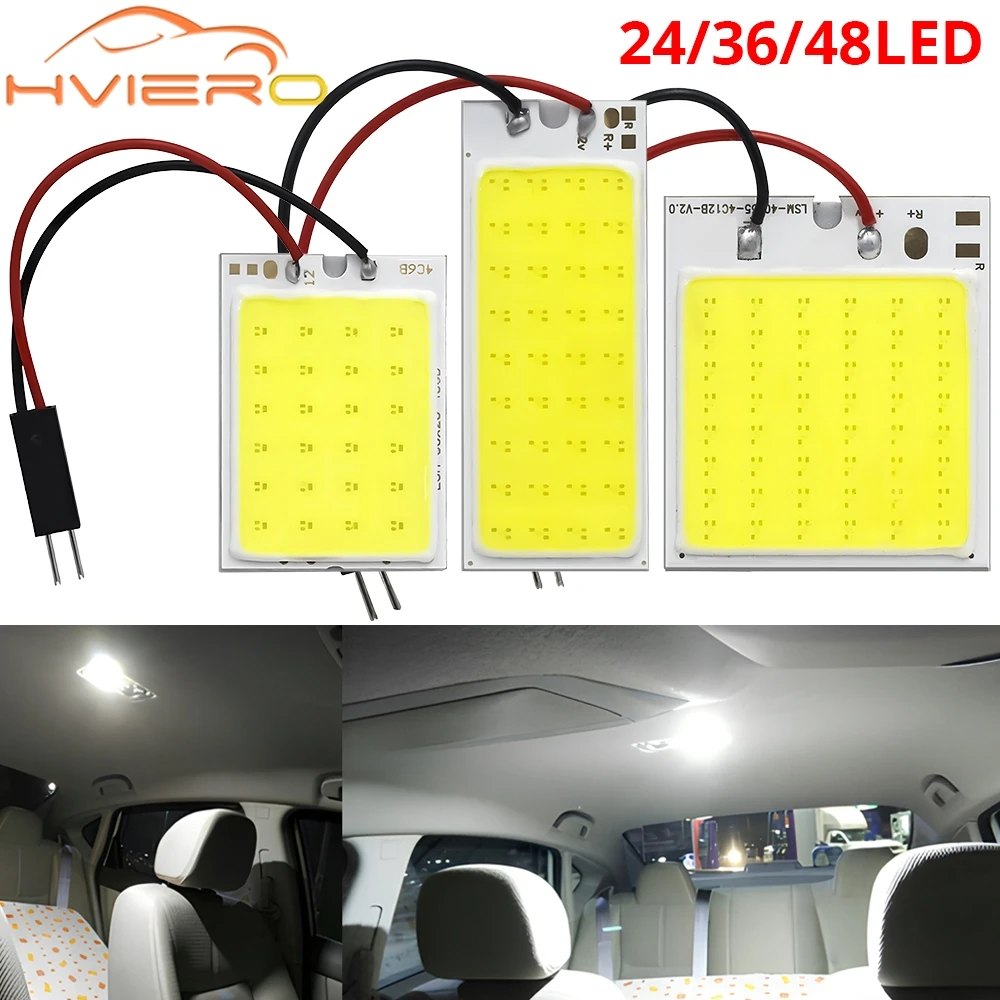 1pc T10 W5w Cob 24SMD 36SMD 48SMD Car Led Clearance License Panel Lamp ...