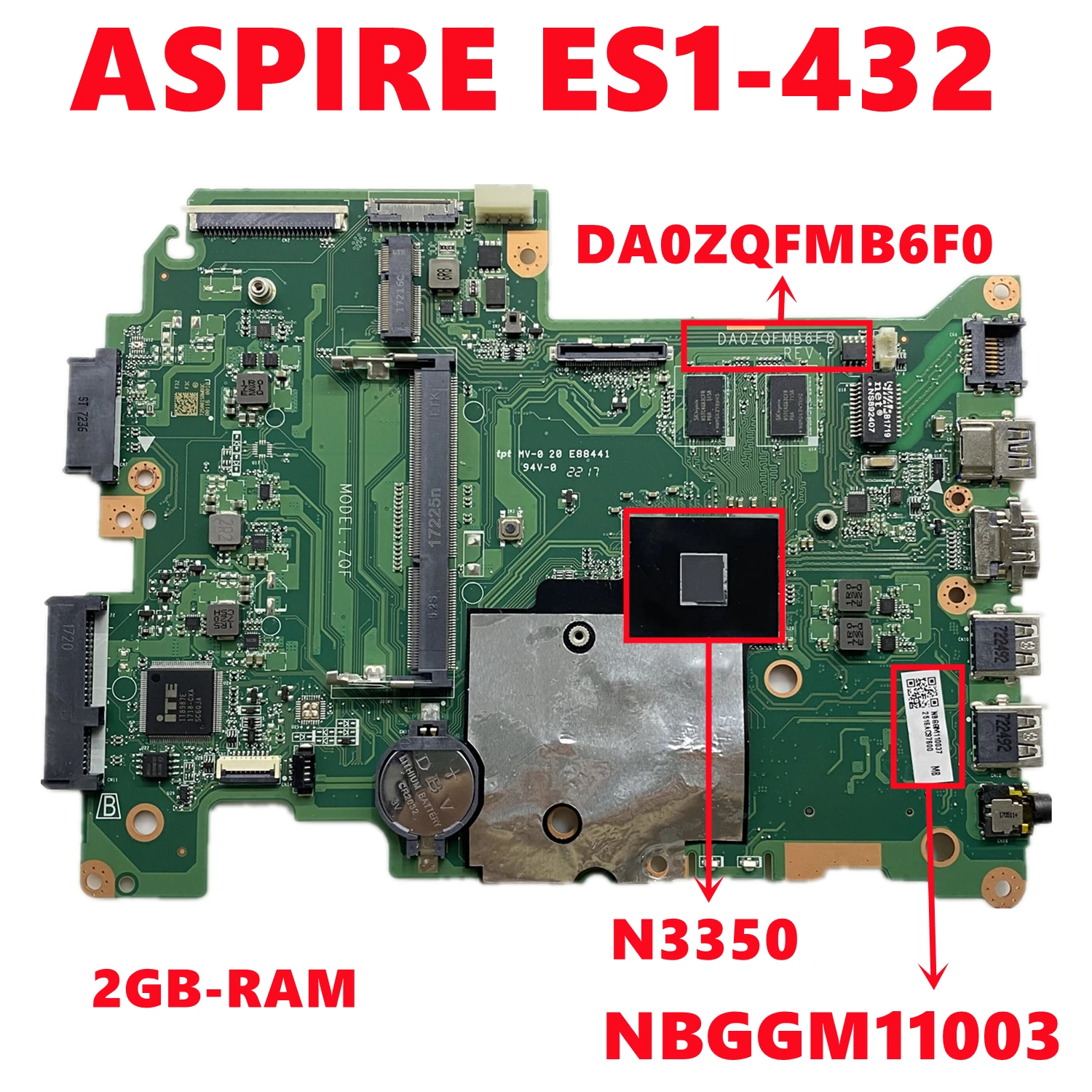 Nbggm11003 Nb.ggm11.003 For Acer Aspire Es1-432 Laptop Motherboard Da0zqfmb6f0 Main Board With ...