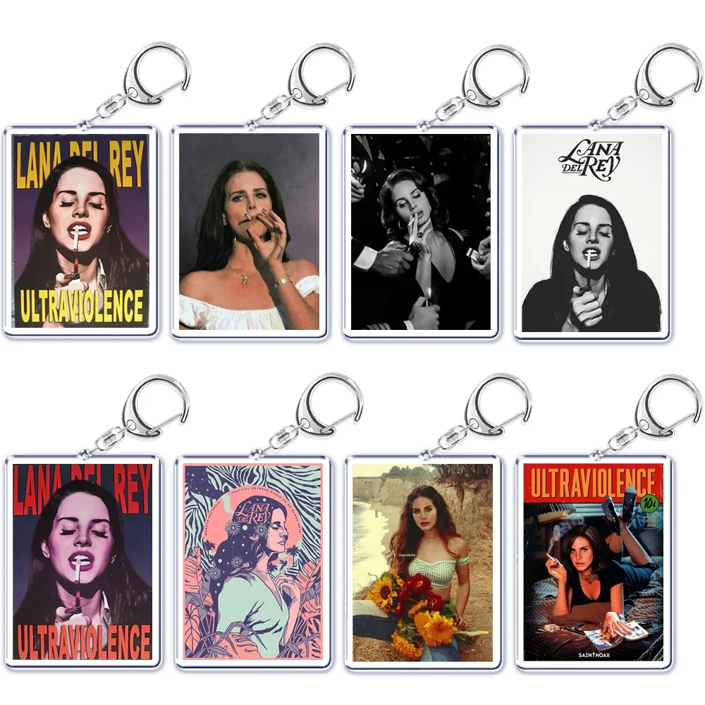 Popular Singer Lana Del Rey Keychain for Accessories Bag Pendant Key ...