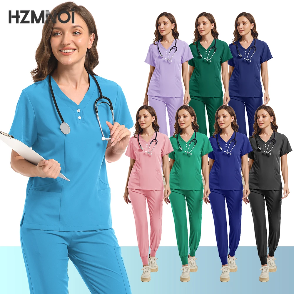 Unisex Medical Uniforms Men Women Nursing Clothes Beauty Costume Nurse ...