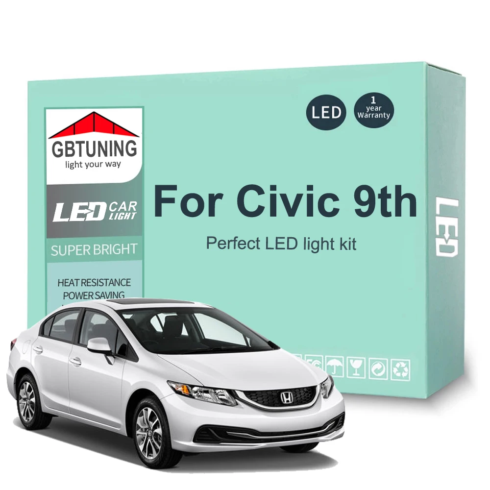 11Pcs For Honda Civic IX 9 MK9 9th Gen 2012 2013 2014 2015 Car LED ...