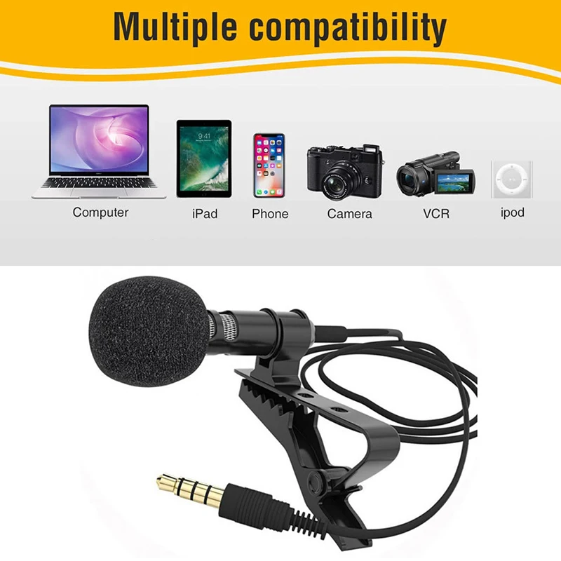 3-5mm-Jack-Mini-Portable-Clip-Tie-Lavalier-Microphone-for-Laptop-Mobile ...