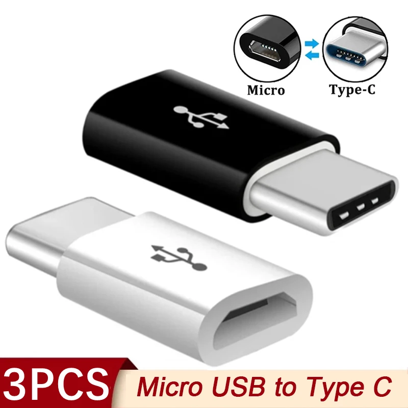 1-3Pcs-Micro-USB-Female-To-Type-C-Male-Adapter-OTG-Converter-Micro-B-To ...