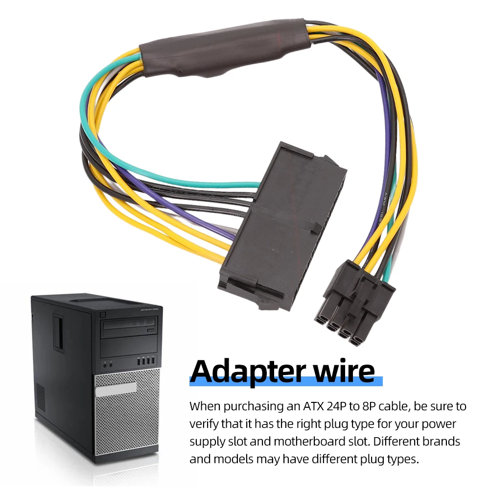 ATX-24Pin-To-8Pin-Power-Cable-30cm-Long-Power-Supply-18AWG-Electrical ...