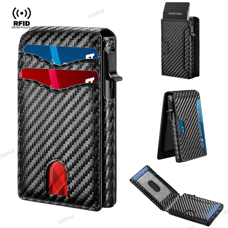 Tarjetero-Anti-RFID-para-hombre-billetera-delgada-de-lujo-minimalista ...