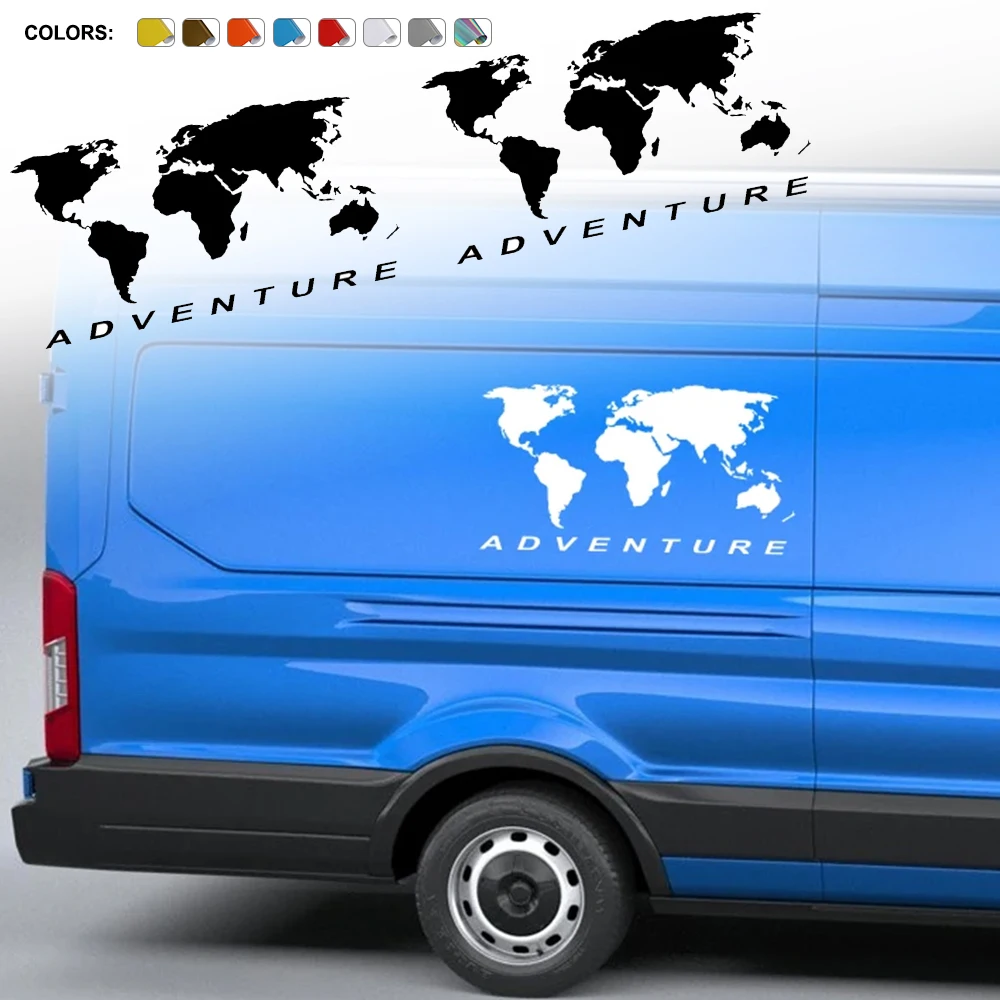 2Pcs-Car-Side-Body-Sticker-Graphics-World-Map-Adventure-Edition-Decor ...