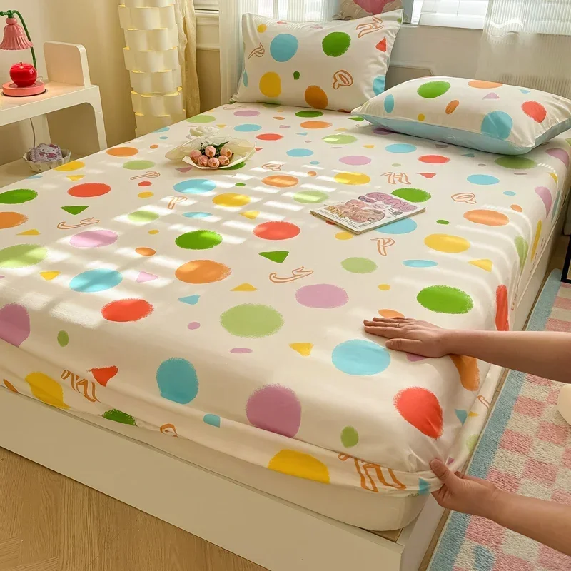 1 pc 100%Cotton Bed Sheet Cartoon Fish Printed Fitted Sheet with ...