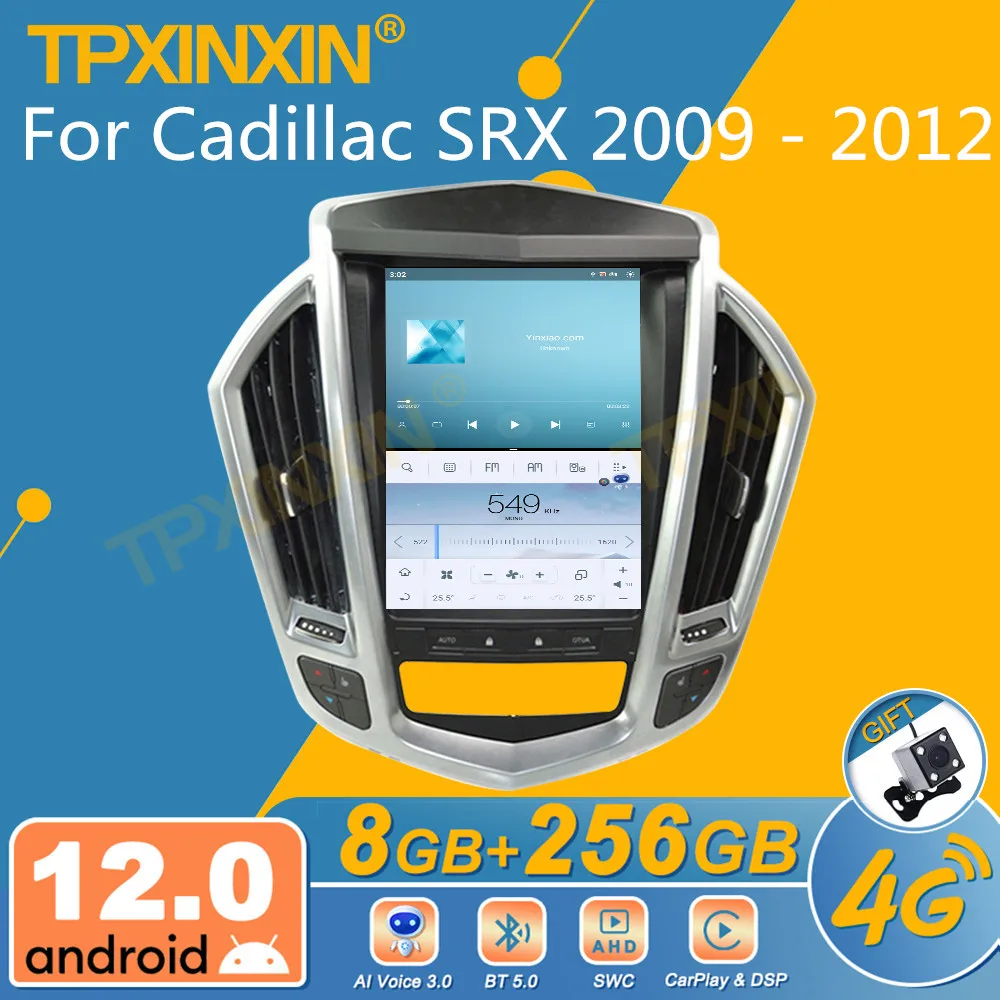 For Cadillac SRX 2009 2012 Android Car Radio Tesla Screen 2Din Stereo ...