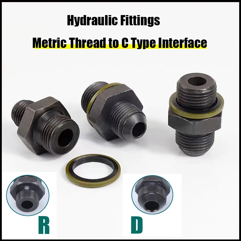 Hydraulic-Fittings-Connector-Carbon-Steel-Metric-Thread-M10-M12-M14-M16 ...