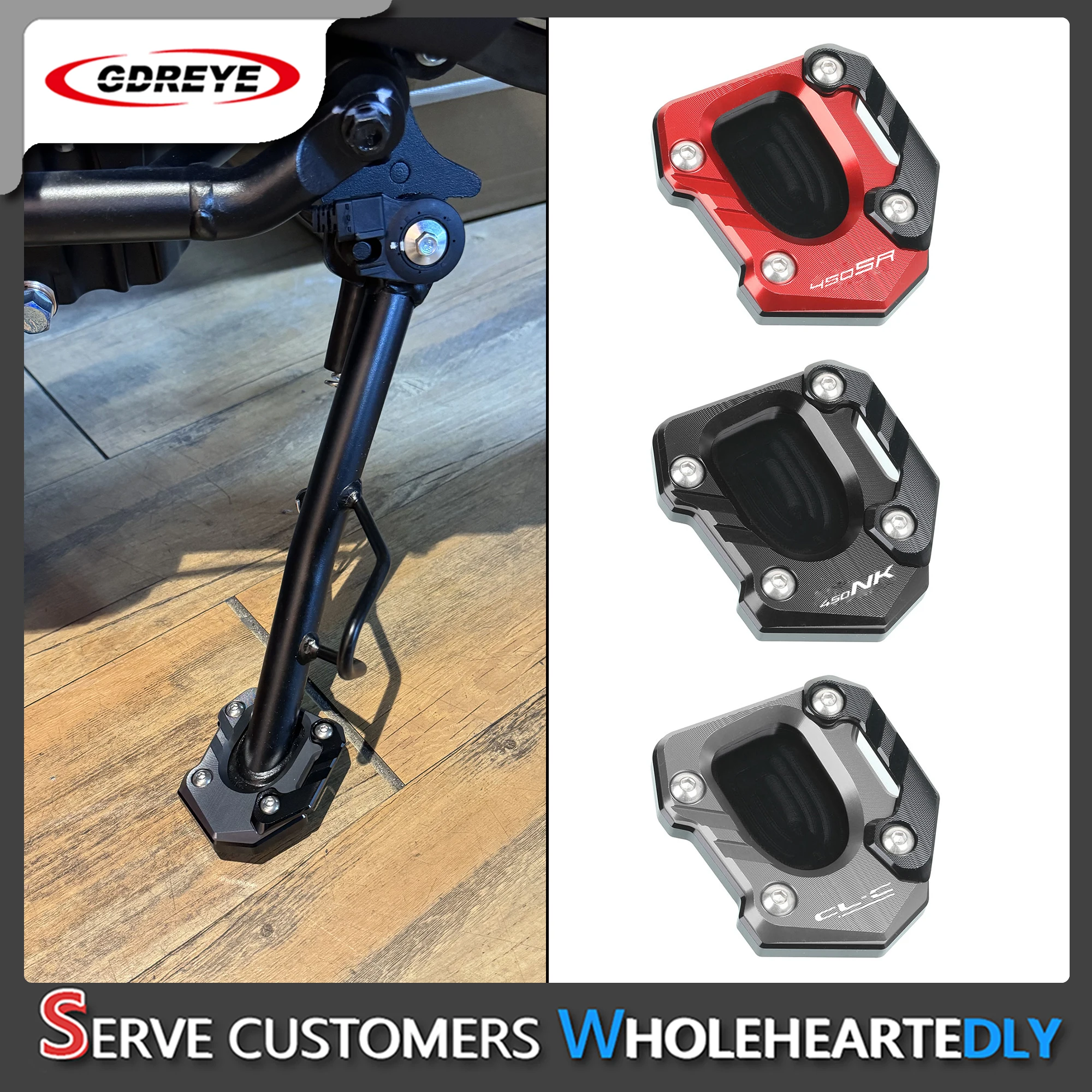 Motocicleta-Kickstand-com-p-Side-Stand-Ampliar-Extens-o-Plate-Foot-Pad ...