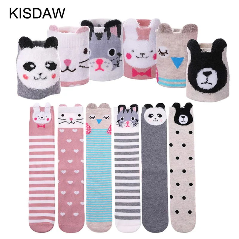 Cute-Cartoon-Kids-calze-al-ginocchio-calze-per-bambini-calze-per ...