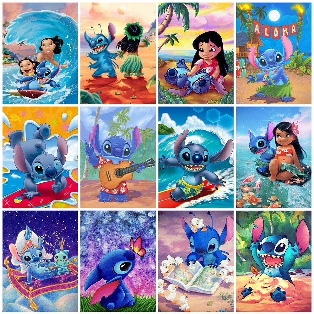 Disney-5D-Coloring-By-Numbers-Stitch-Oil-Painting-By-Numbers-Cartoon ...