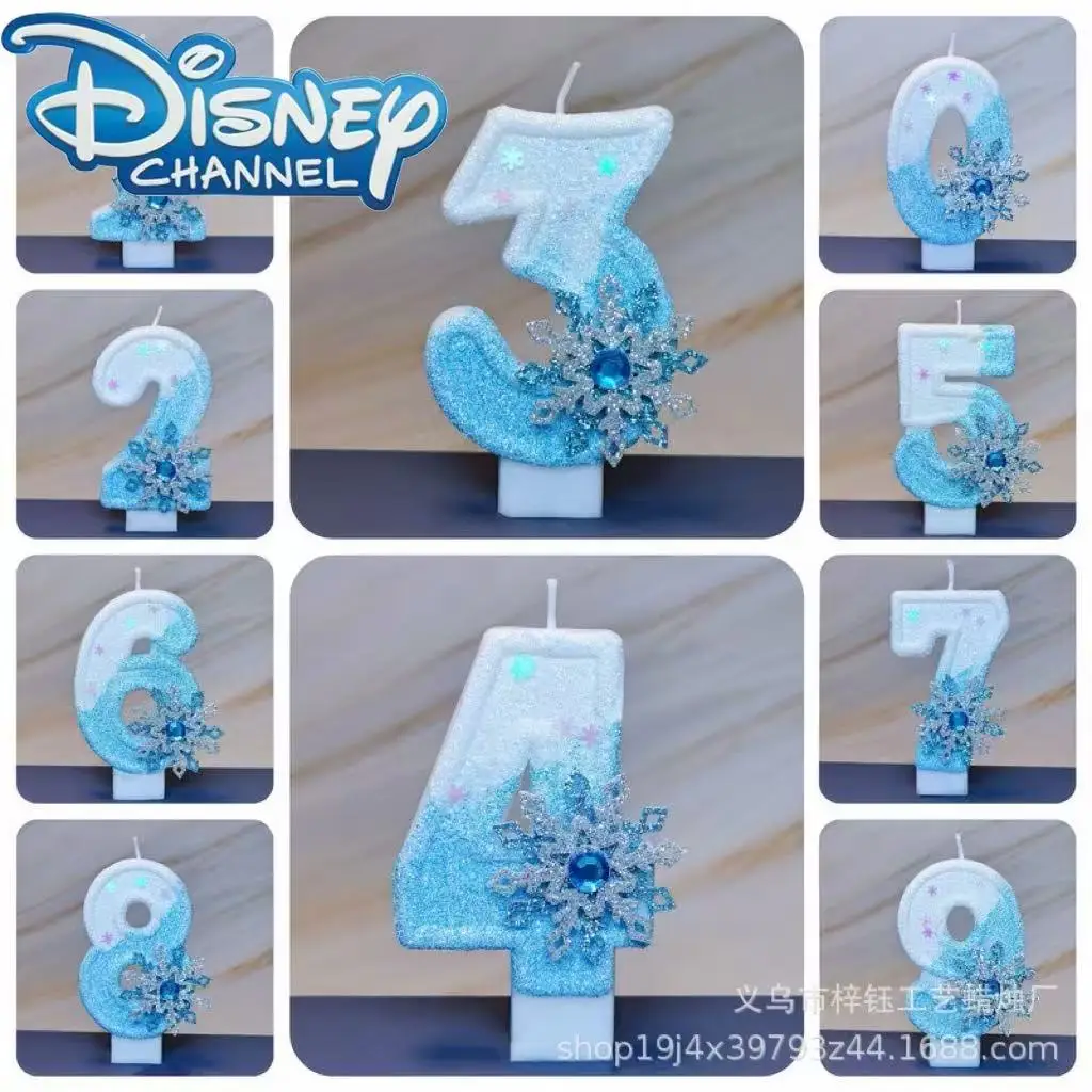 Disney Frozen Elsa Birthday 0-9 Number Candle Snowflake Frozen Digital ...