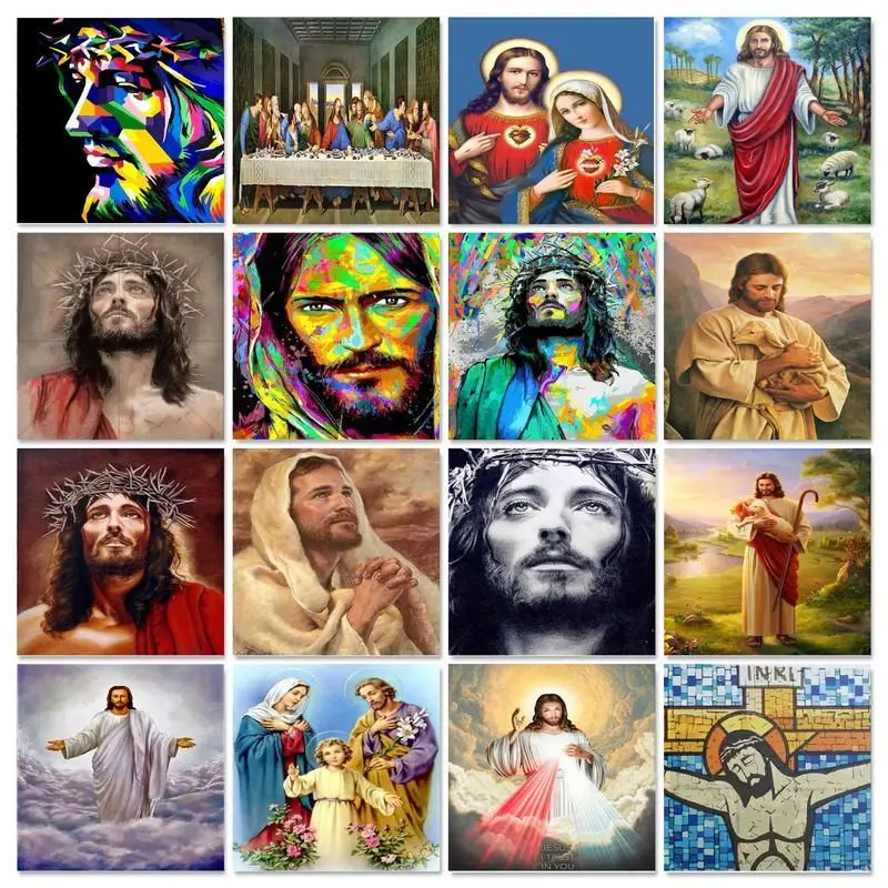 SDOYUNO-60x75cm-Painting-By-Numbers-Our-Lady-And-Jesus-pictures-by ...