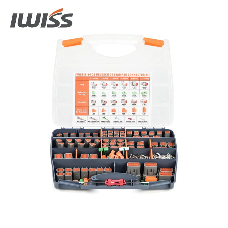 IWISS DT 418KIT DEUTSCH DT Connector Kit in 2 3 4 6 8 12 Pin Configurations Size 16 Stamped ...