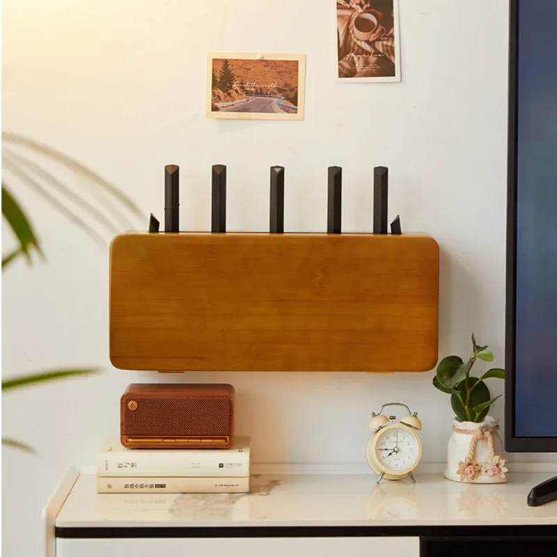 Solid-Wood-WIFI-Router-Storage-Box-Wall-Hanging-Wall-Socket-Cable-Box ...