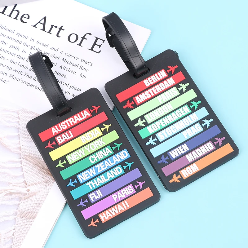 1PC Portable Silicon Luggage Tag Suitcase Identifier Label Baggage ...