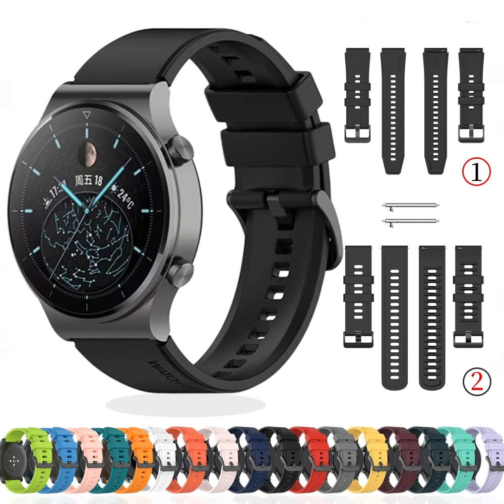 22mm-20mm-Silicone-Strap-For-Huawei-Watch-GT2-2e-Pro-GT3-Amazfit-GTR ...