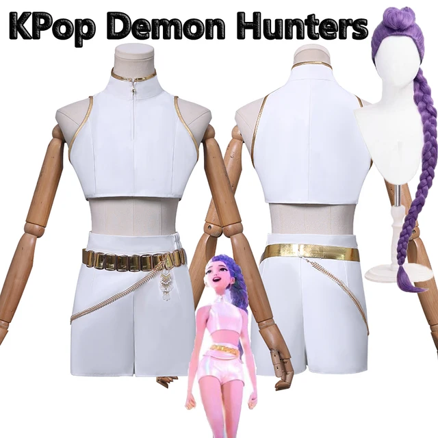 Demon Hunters Costume Demon Hunters Rumi Cosplay Costume Women White Rumi Costume