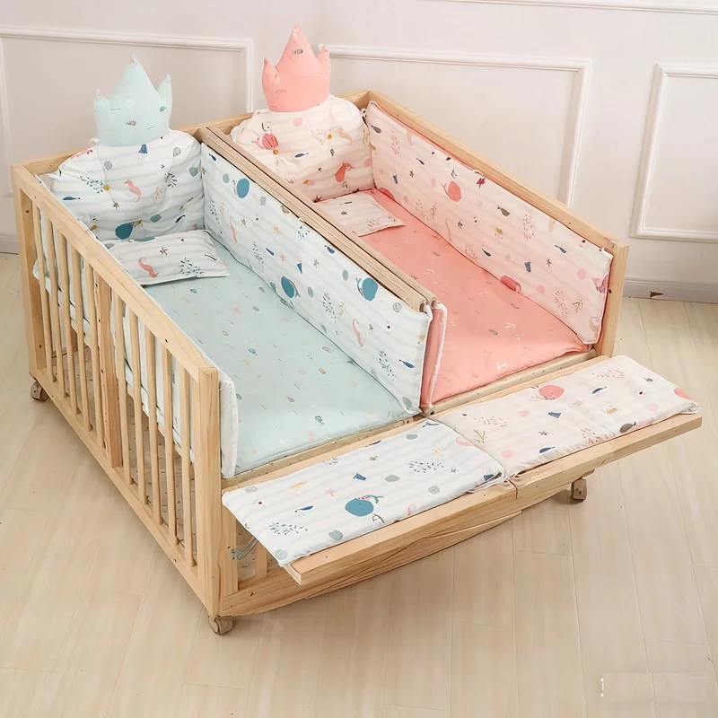 Multifunktionales Twins Crib Splicing Big Bed, BB Cradle für ...