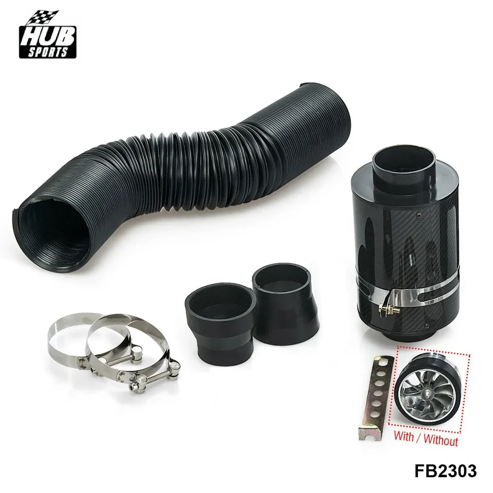Universal Cold Feed Induction Kit Carbon Fiber Air Intake Filter Box ...