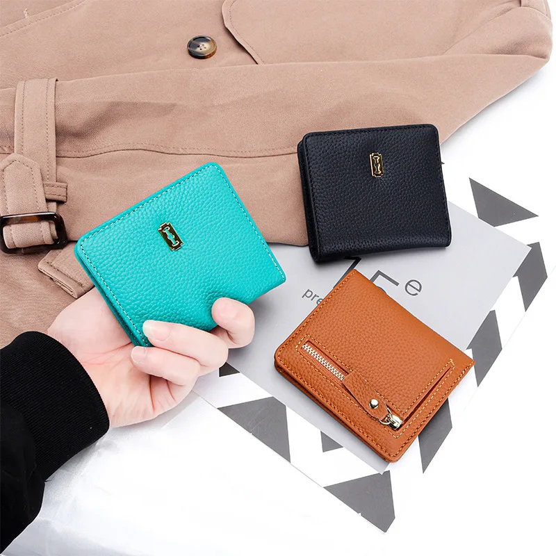 Genuine Leather Designer Wallet Women Bifold Short Purse Fashion Slim ...