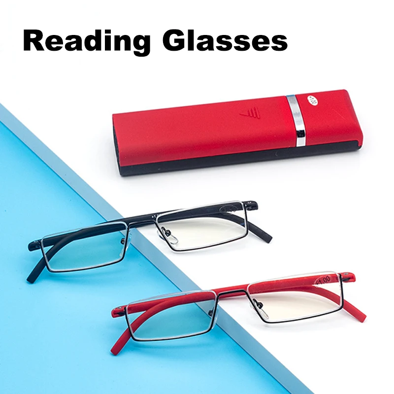 Metal-Anti-Blue-Light-Reading-Glasses-Men-Half-Frame-Prescription ...