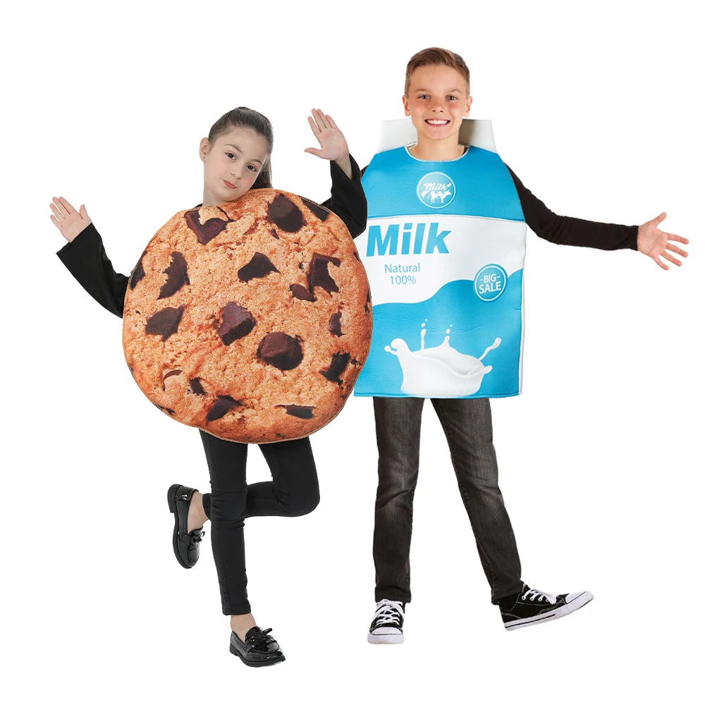 Disfraz divertido de leche y galletas para niños y niñas, disfraz de ...
