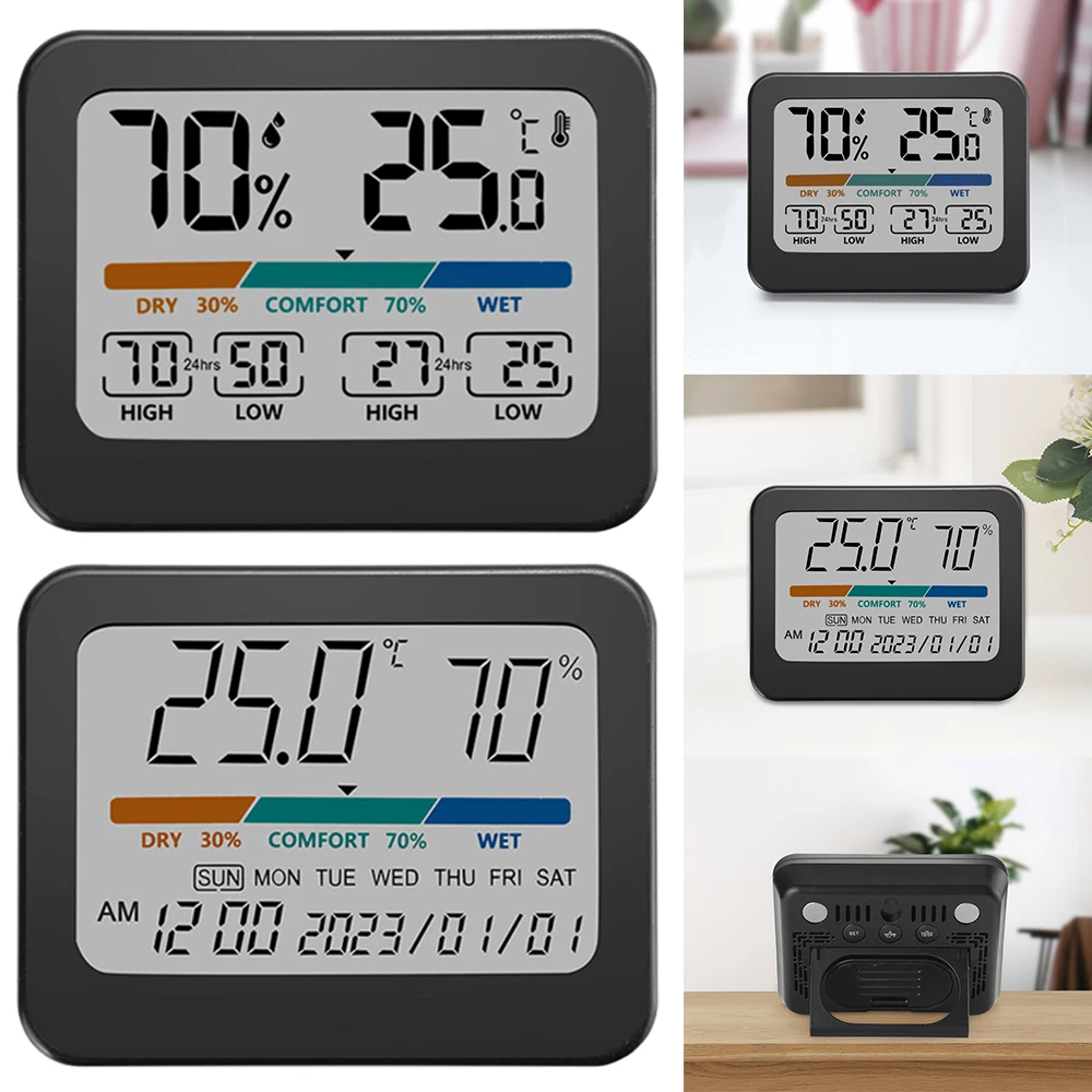 Indoor Temperature Humidity Meter Home Color Screen LCD Digital ...