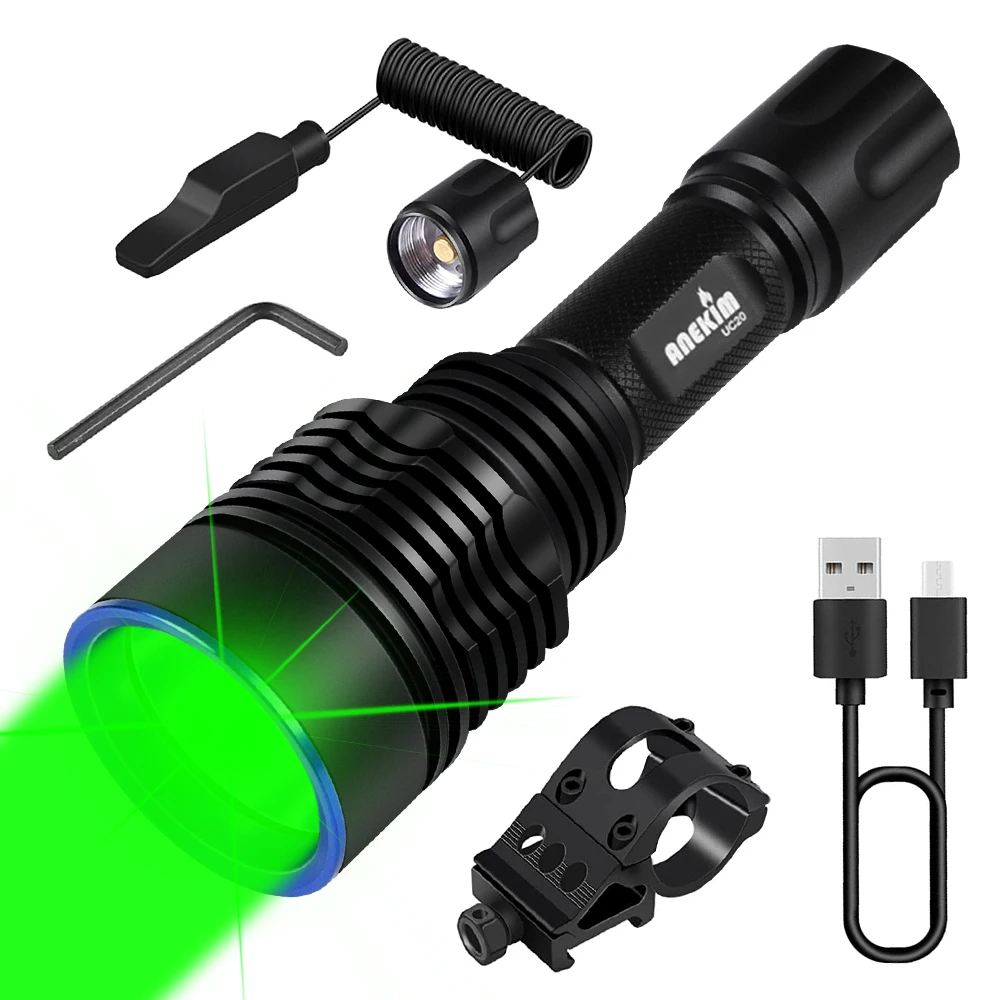 Anekim Uc20 Green Hunting Light 1200 High Lumen Predator Light For ...