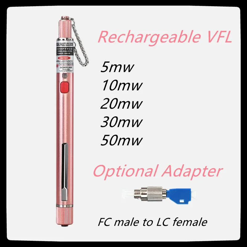 Newest Portable Rechargeable VFL Fiber Optical Red Light Pen Laser ...