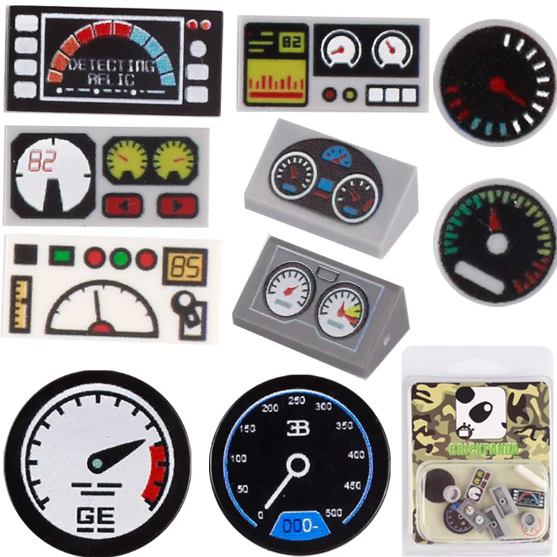 MOC-Dashboard-Printed-Tiles-City-Car-Accessories-Building-Blocks-Mini ...