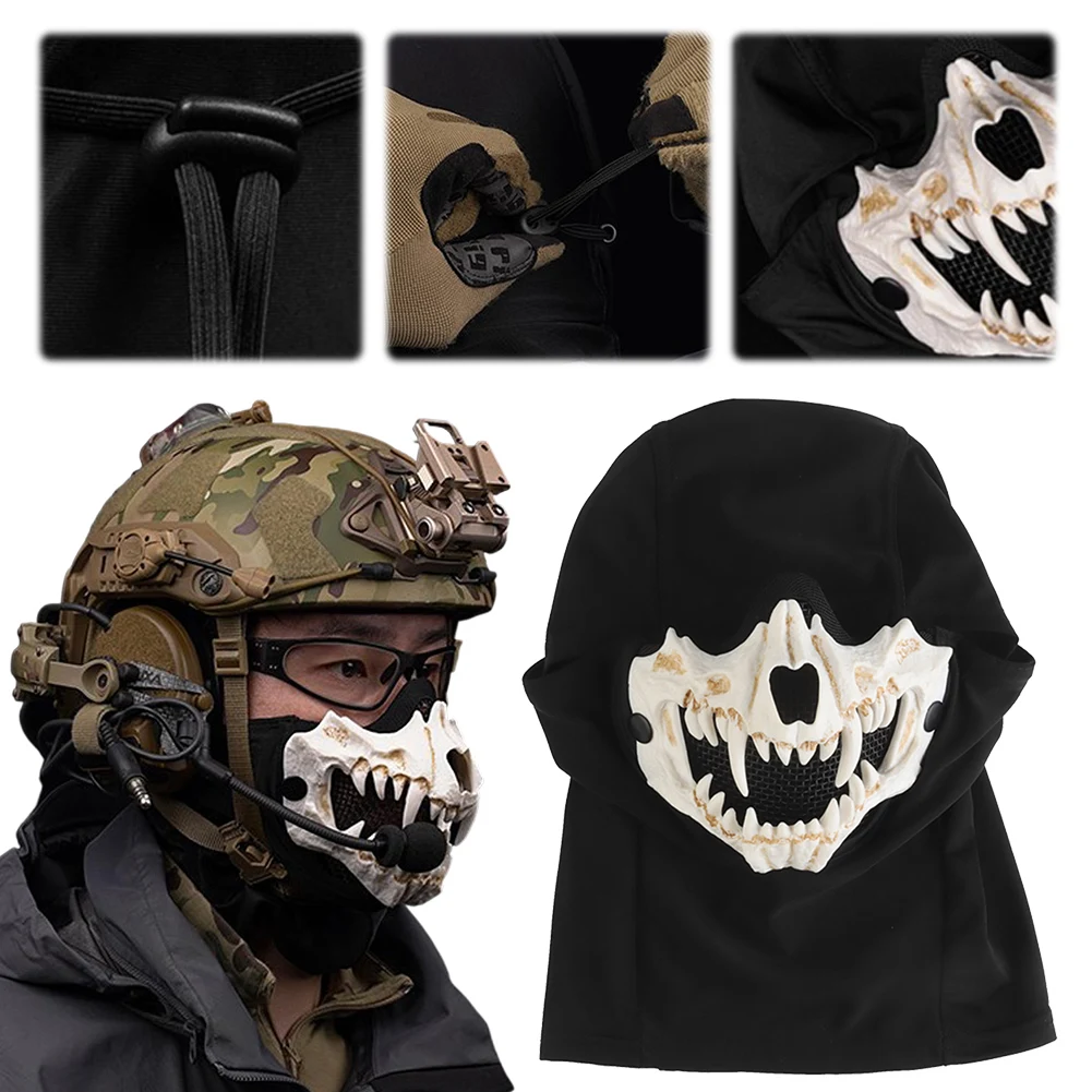 Mesh-Hood-Mask-with-Ear-Protection-Skeleton-Skull-Airsoft-Mask-Two ...