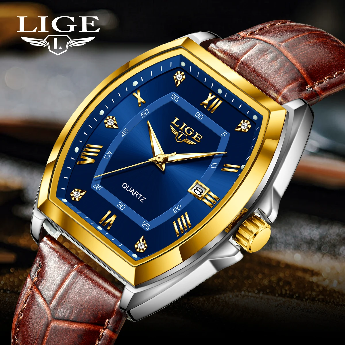 LIGE Men's Watches Luxury Original Top Brand Quartz Watch for Men ...