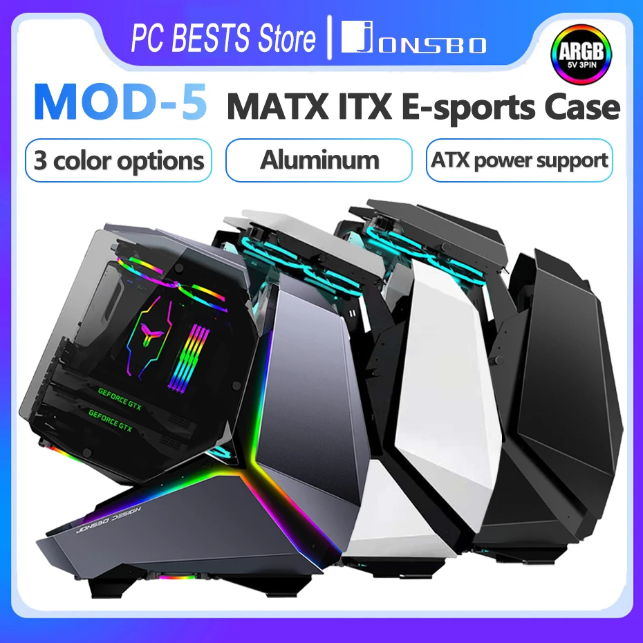 Jonsbo-MOD5-E-sports-Caso-ATX-MATX-ITX-Jogo-de-vidro-de-forma-especial ...