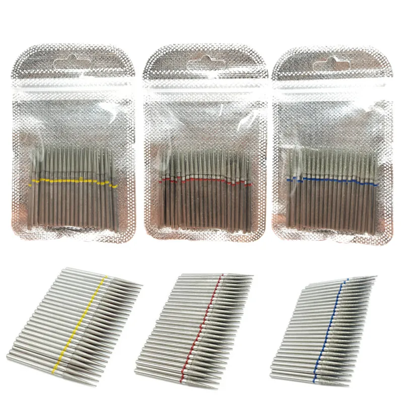 50-Pcs-Pointed-Needle-Nail-Diamond-Drill-Bits-Exfoliating-for-Electric ...