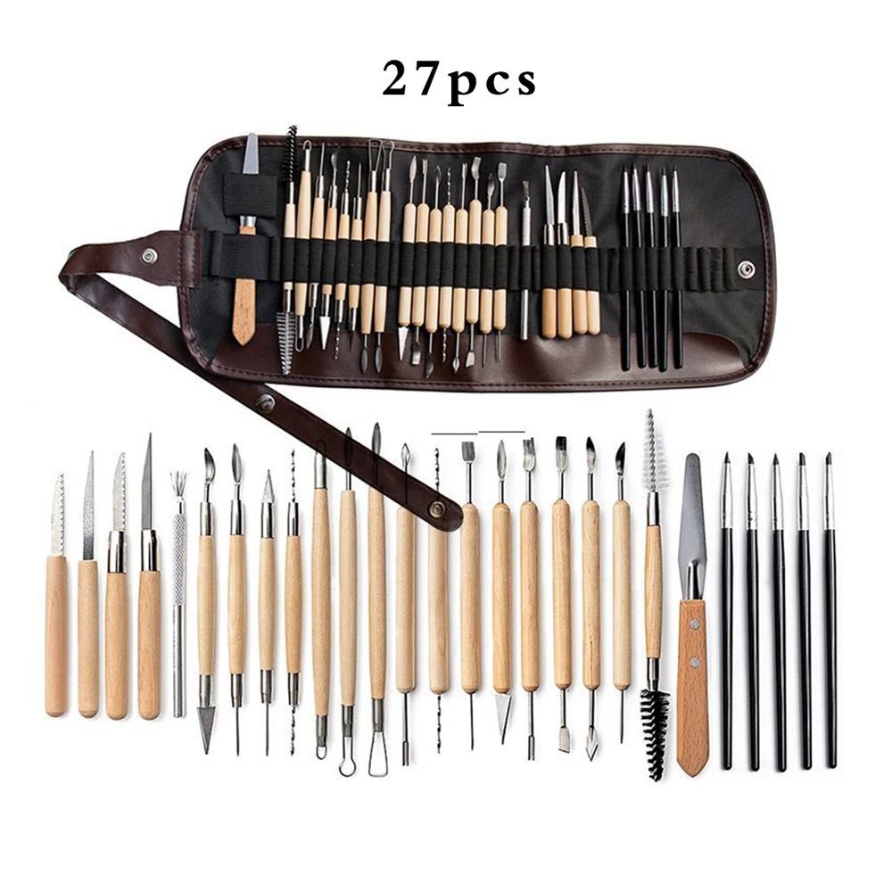 27Pcs-Pottery-Clay-Sculpting-Tools-Double-Sided-Ceramic-Clay-Carving ...