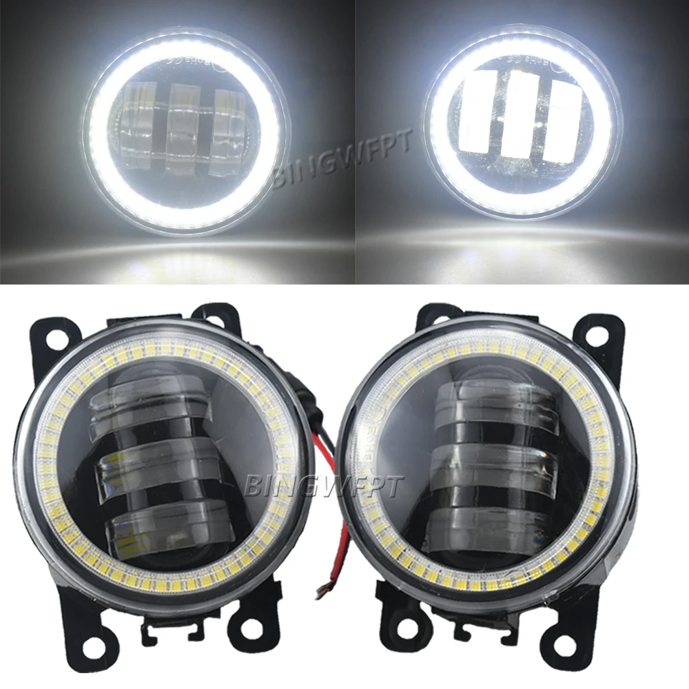 2pcs LED Angel Eye Fog Lights For LandRover/Porsche/Peugeot/Ford ...