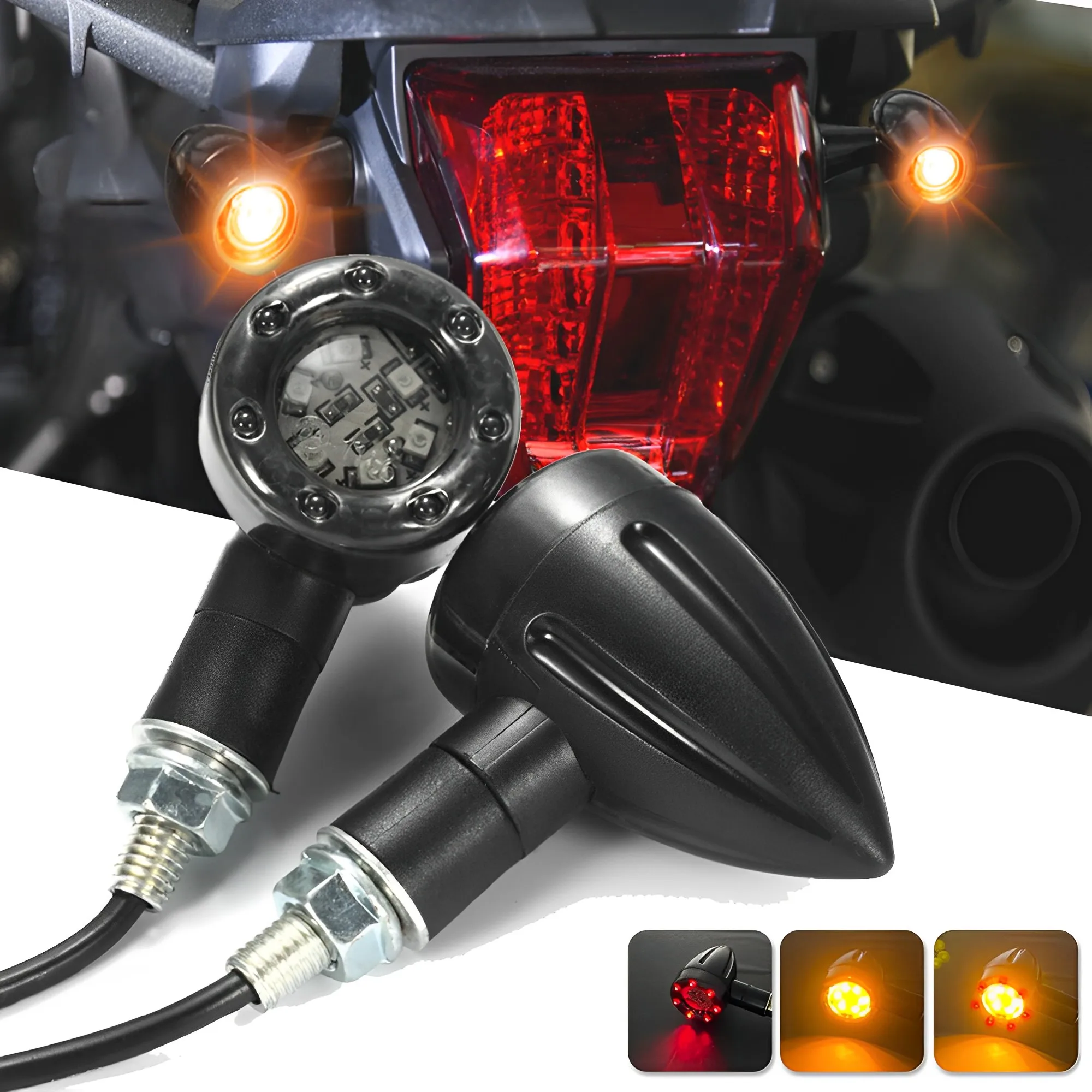 4Pcs-Motorcycle-Bullet-LED-Brake-Running-Turn-Signal-Tail-Light ...