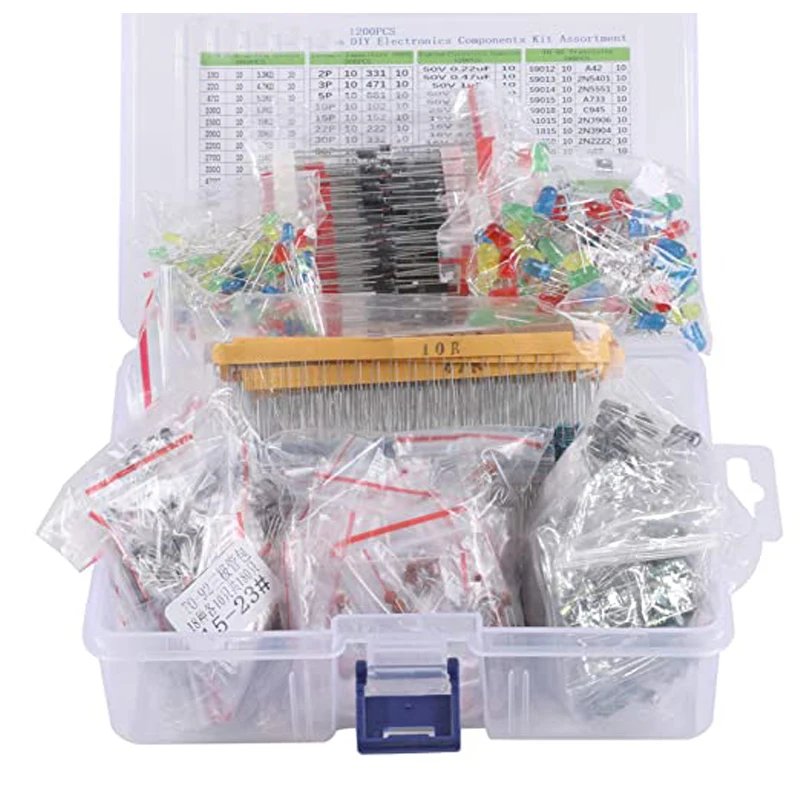 DIY Electronics Components Kit Assortment 1200PCS Diode Triode Metal ...