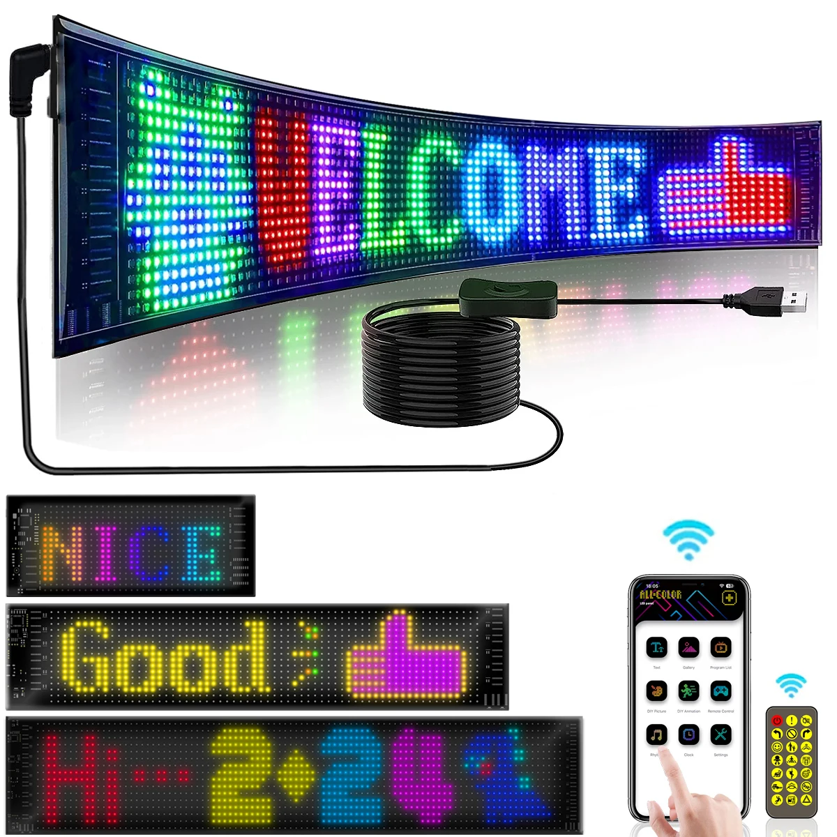 LED-Matrix-Pixel-Panel-USB-5V-Flexible-Addressable-RGB-Pattern-Graffiti ...