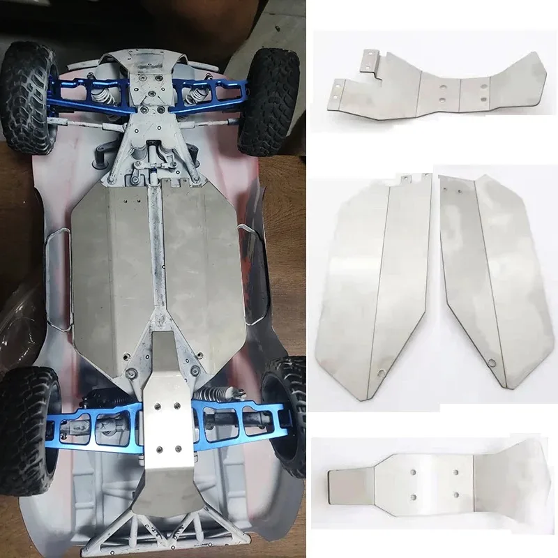1-Set-Stainless-Steel-Metal-Bumper-Chassis-Armor-Protection-Skid-Plate ...