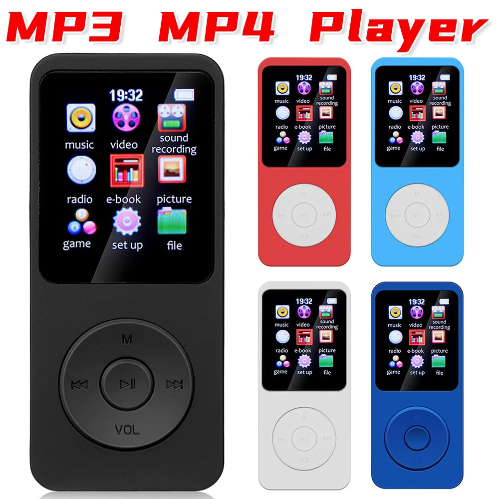 MP3-Music-Player-Portable-MP4-MP3-Player-Bluetooth-5-0-1-8in-Color ...