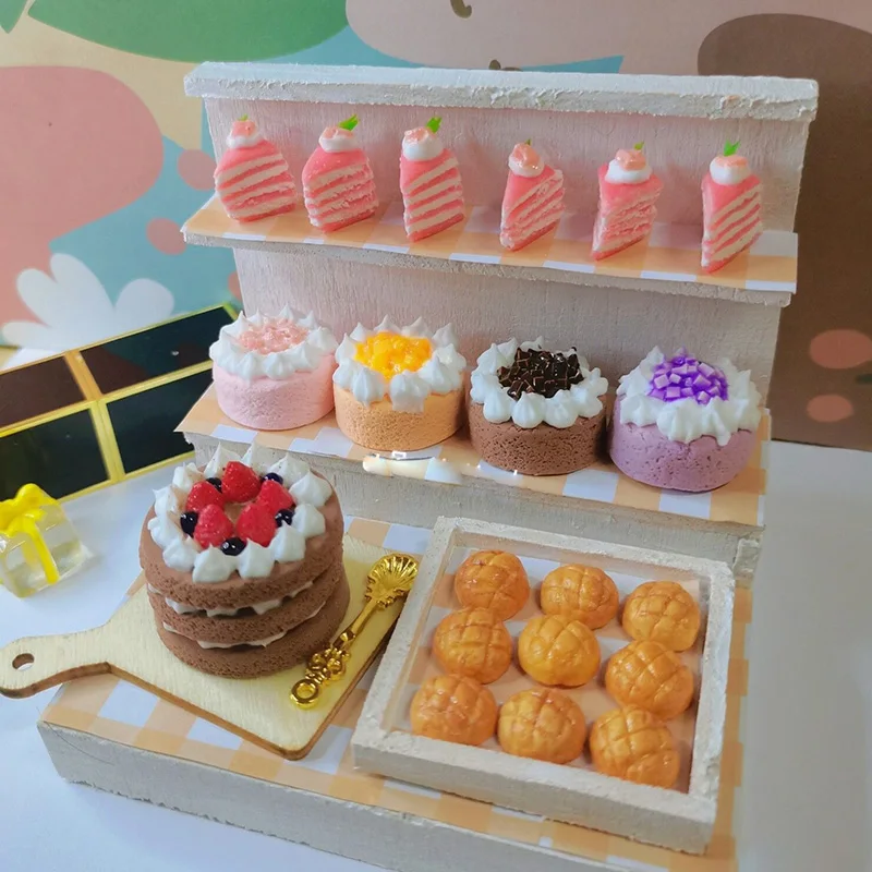 Poppenhuis Miniatuur Voedsel Klei Cake Afternoon Tea Dessert Voor Blyth ...