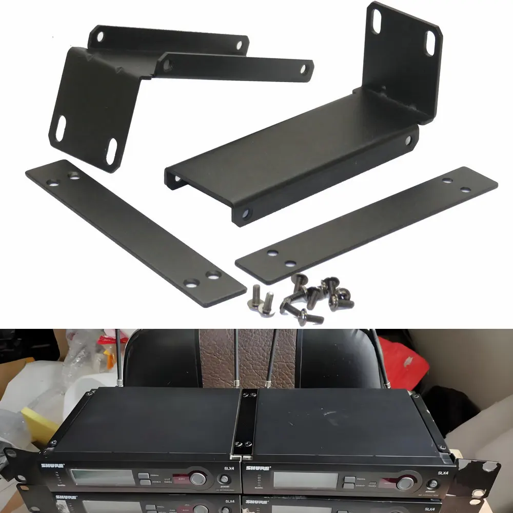 1U Rack Mount Bracket Kit Fit for Shure SLX4 SLXs SLXD Wireless Mic ...