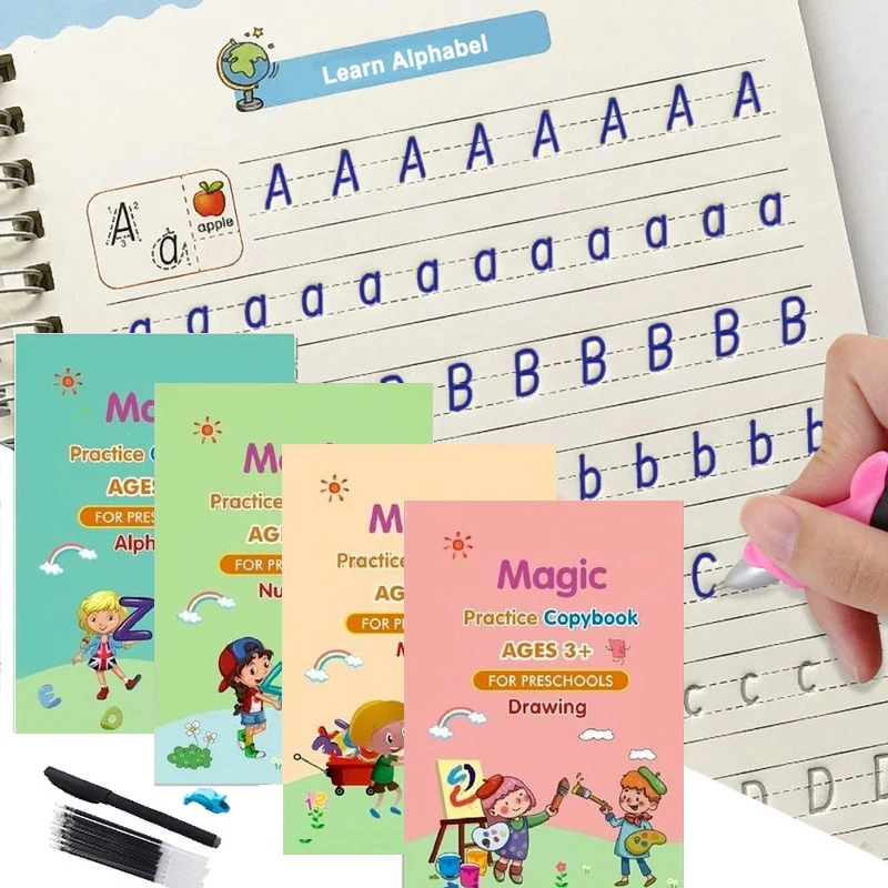 Cuaderno de caligrafía reutilizable para niños, libro de práctica de ...