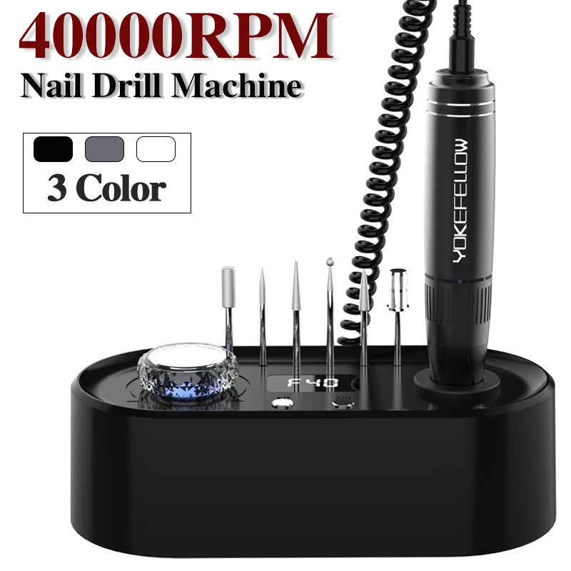 40000rpm High Speed Nail Drill Machine With Lcd Display For Acrylic ...