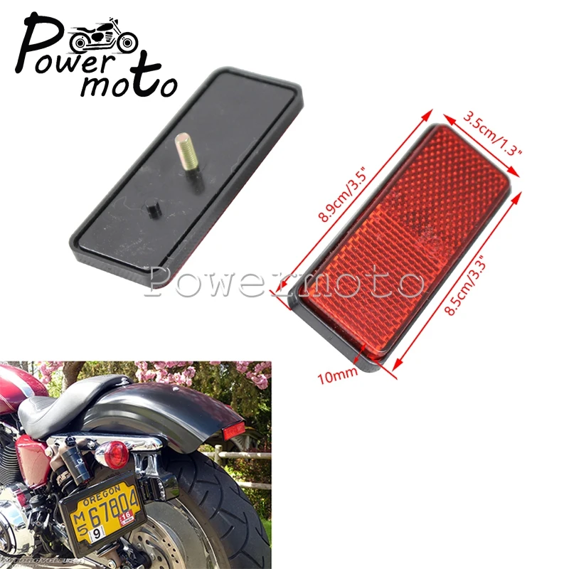 Motorcycle-Red-Rectangle-Reflectors-PMMA-Plastic-Warning-Reflector-Bolt ...