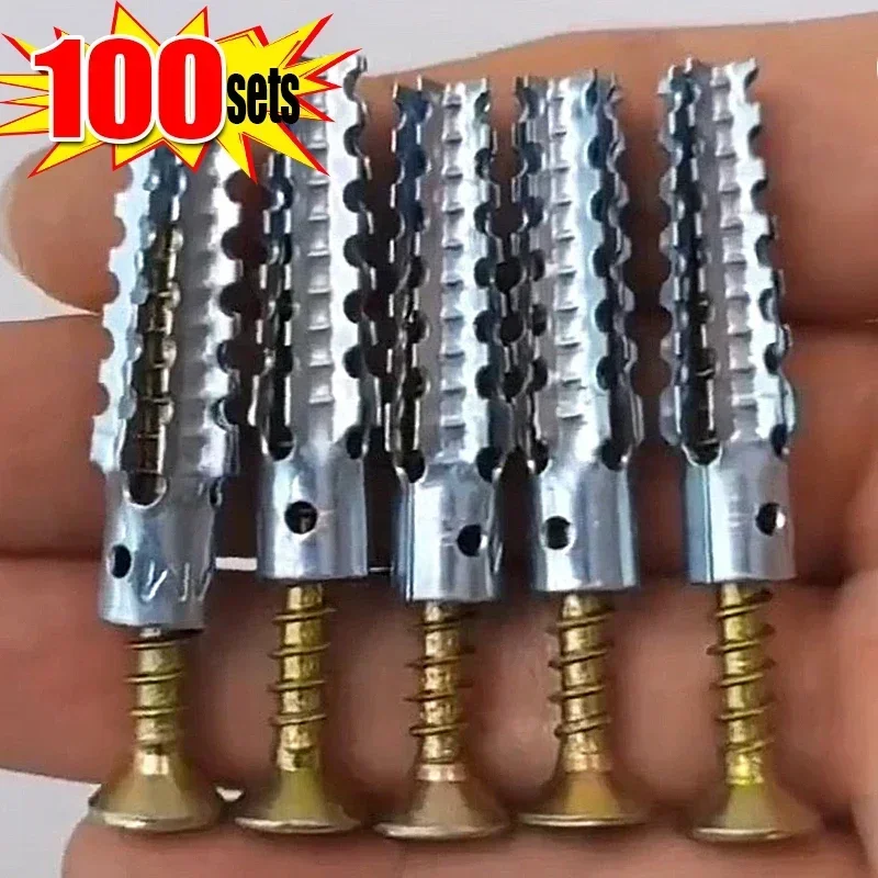 100-10sets-Metal-Serrated-Expansion-Tube-Self-Tapping-Screws-Pipe ...