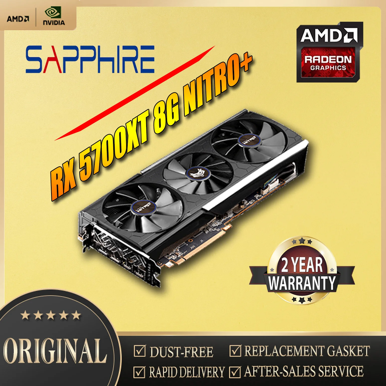 SAPPHIRE-Graphics-Cards-RX5700XT-8G-7nm-NITRO-256bit-PCIE4-0X16-Video ...